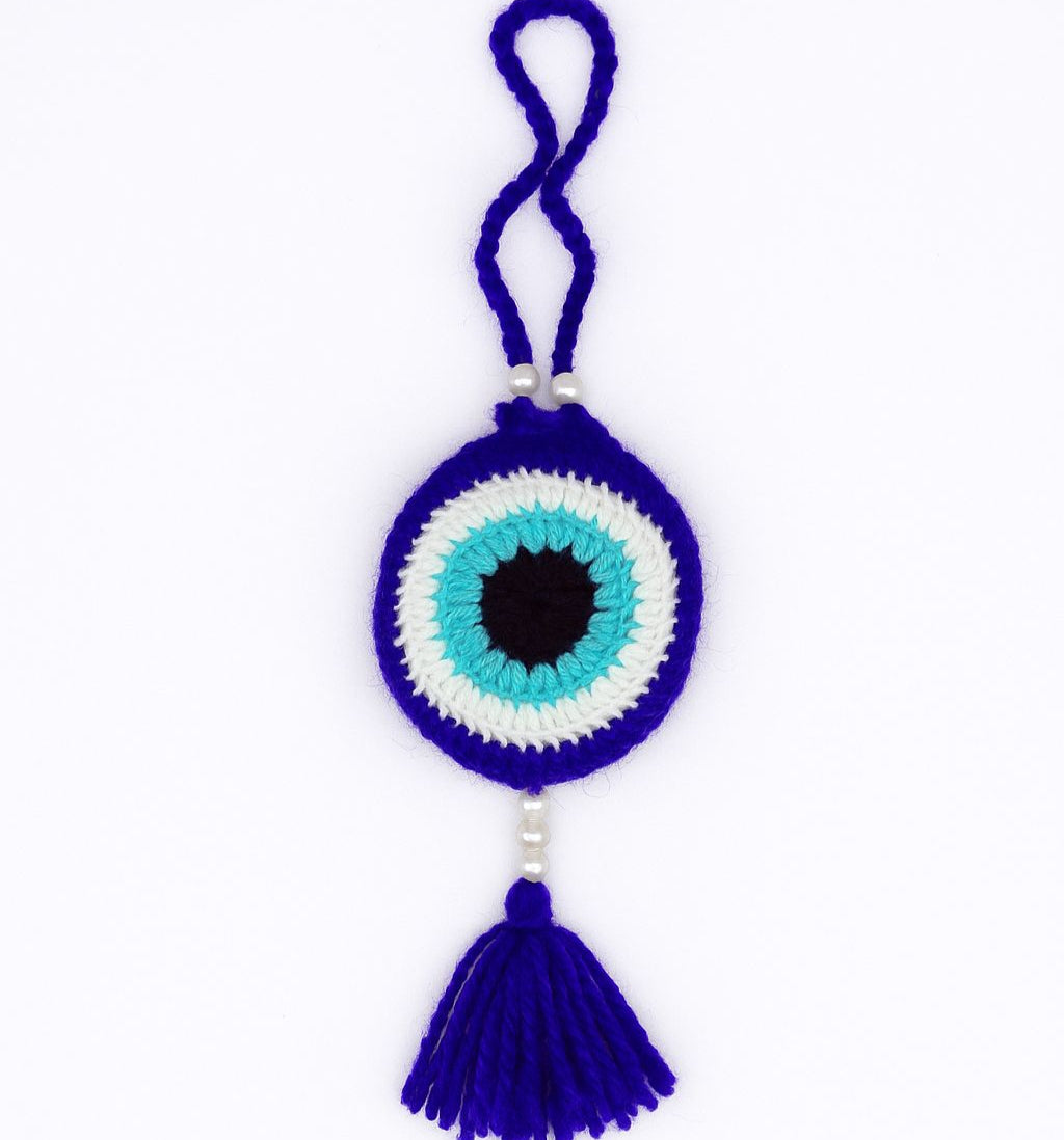 🧿 Handmade Crochet Evil Eye – Boho Charm & Positive Vibes – Looploom